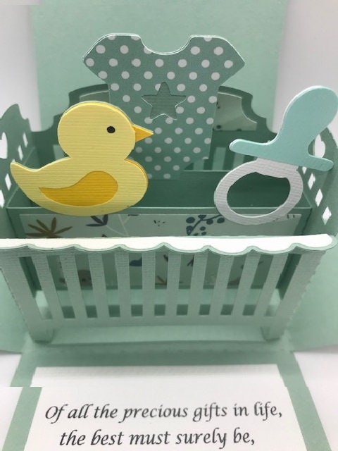 Baby Crib Card Non-gender-baby Crib Box Card-3d Card Homemade Card ...