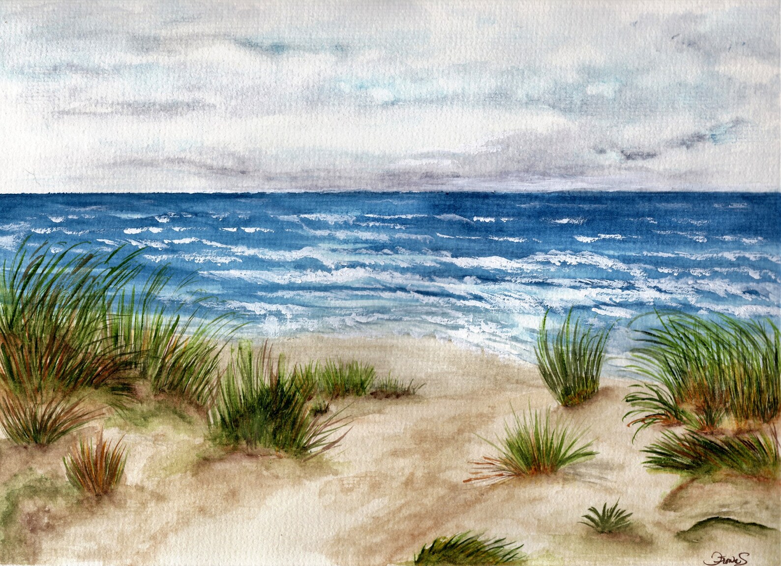 Beach Path Watercolor Print - Beach House Art - Etsy