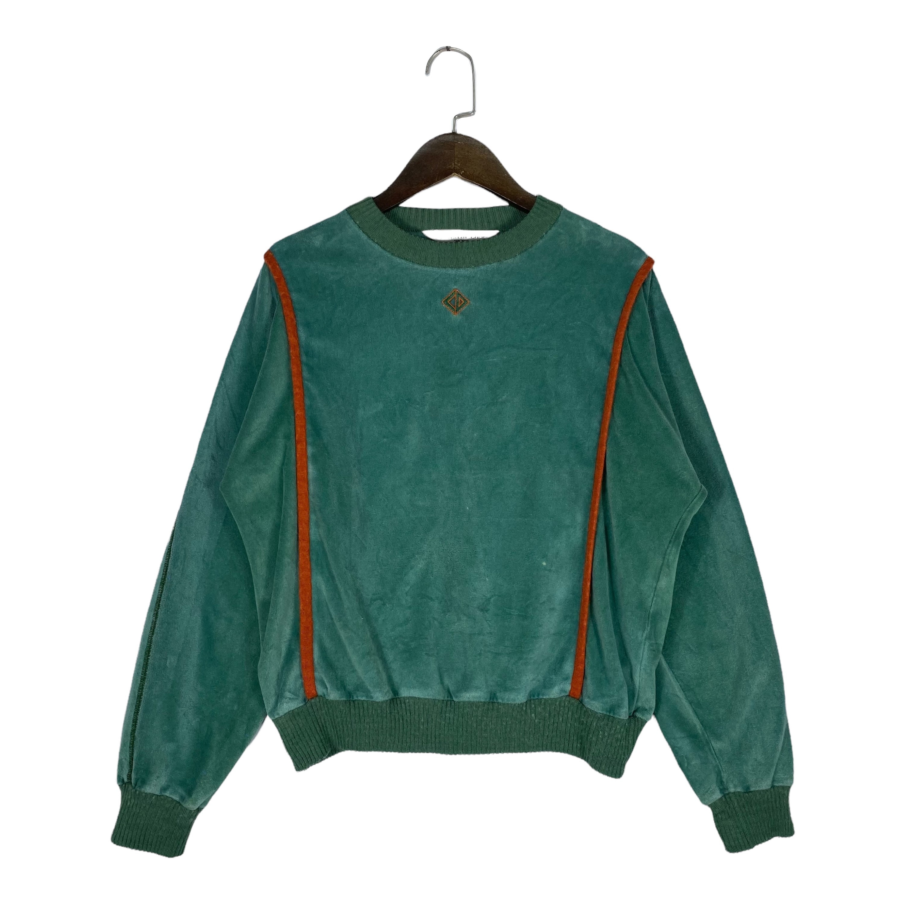 Vintage 90s Christian Dior Sport Velvet Green Sweatshirt Vintage 90s Christian Dior Sport Velvet Green Sweatshirt