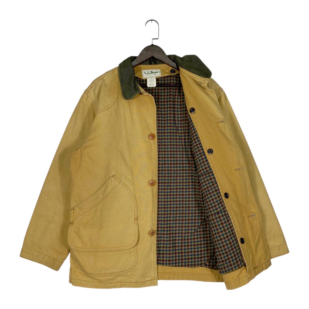 Vintage 90s LL Bean Barn Chore Jacket Hunting Made in Usa Canvas Field ...