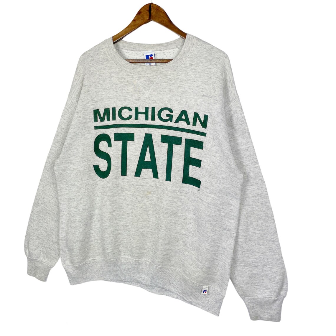 Vintage 90s Michigan State Sweatshirt Crewneck Big Logo Made in Usa ...