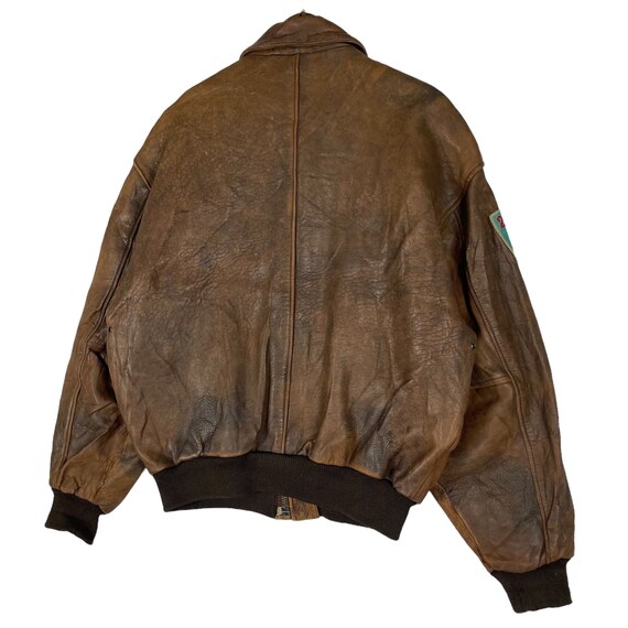 Vintage 90s Avirex Type-A2 US Army Force Leather Bomb… - Gem