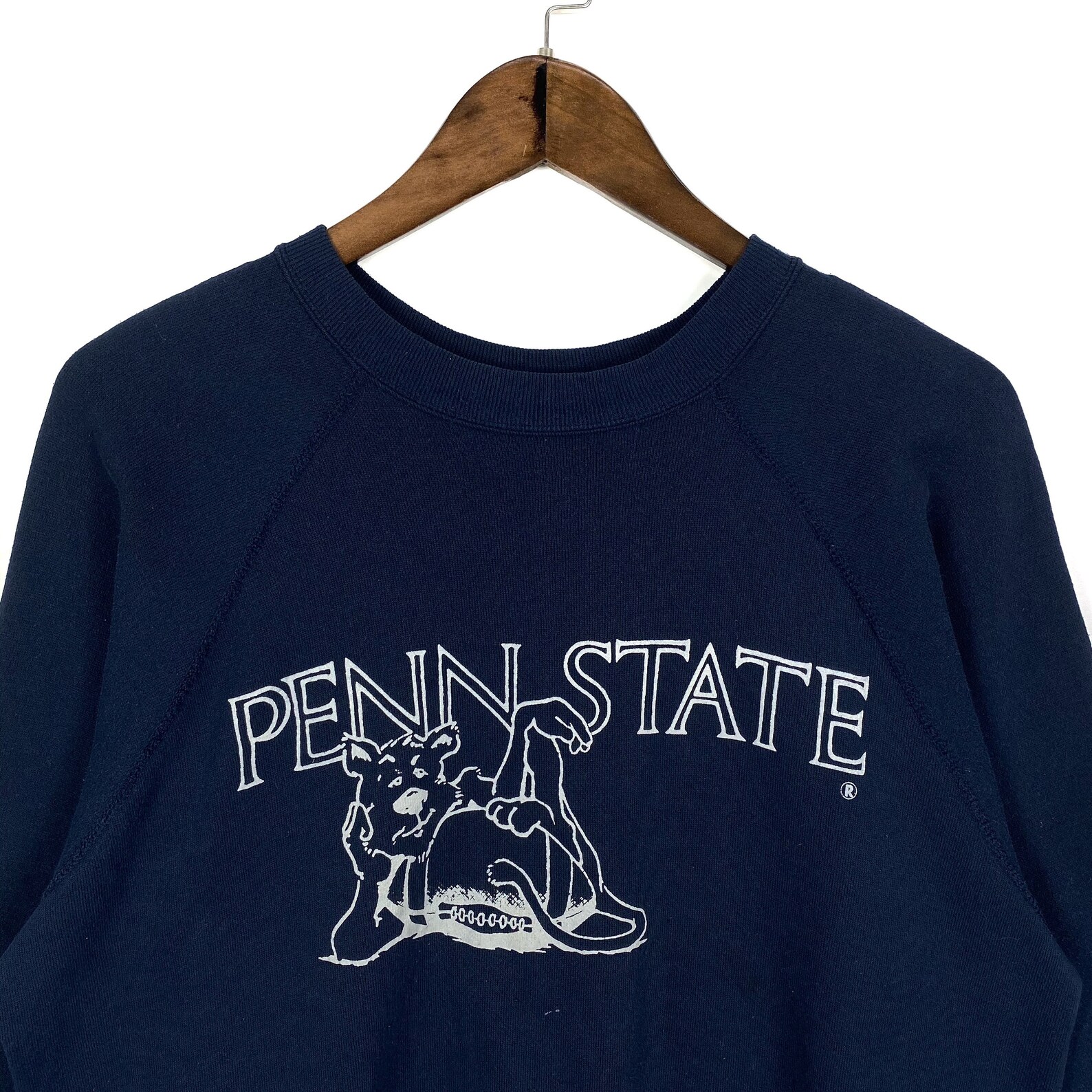 Vintage 80s Penn State Nittany Lions Football Sweatshirt Crewneck Navy ...