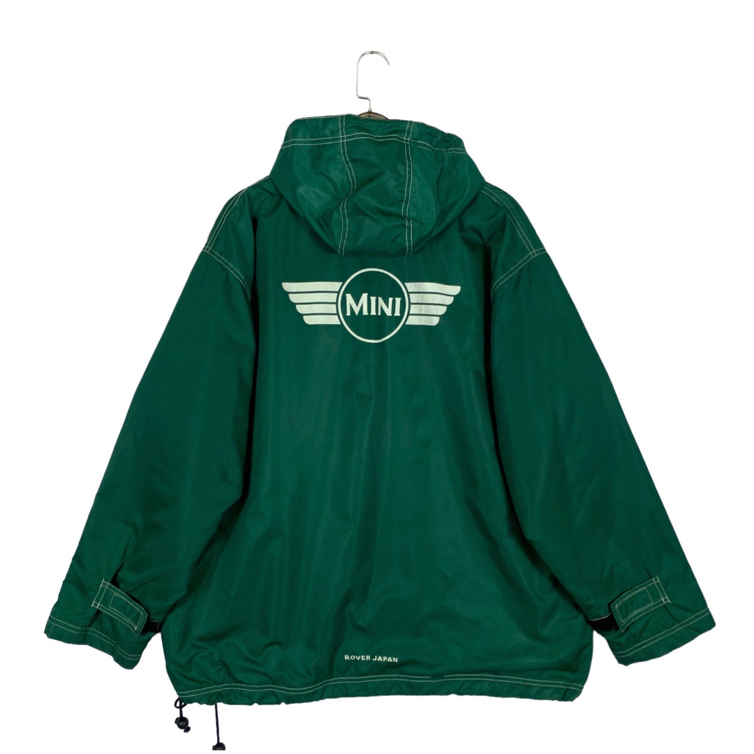 Vintage Mini Cooper Hoodie Half Zip Anorak Jacket Green Rover Japan ...