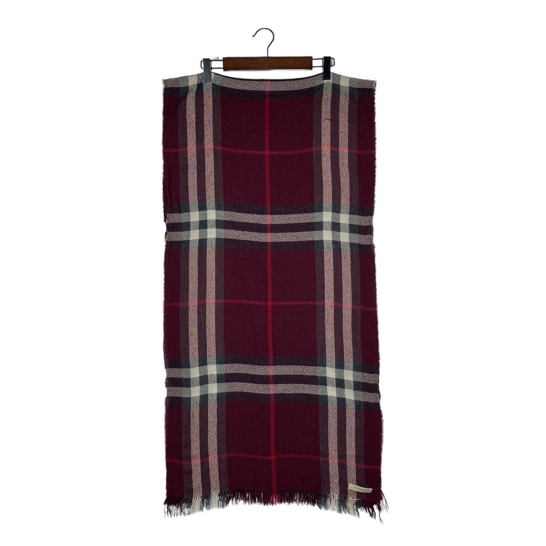 EXPRESS SHIPPING Burberry of London Scarf Muffler Burgundy Red Nova ...
