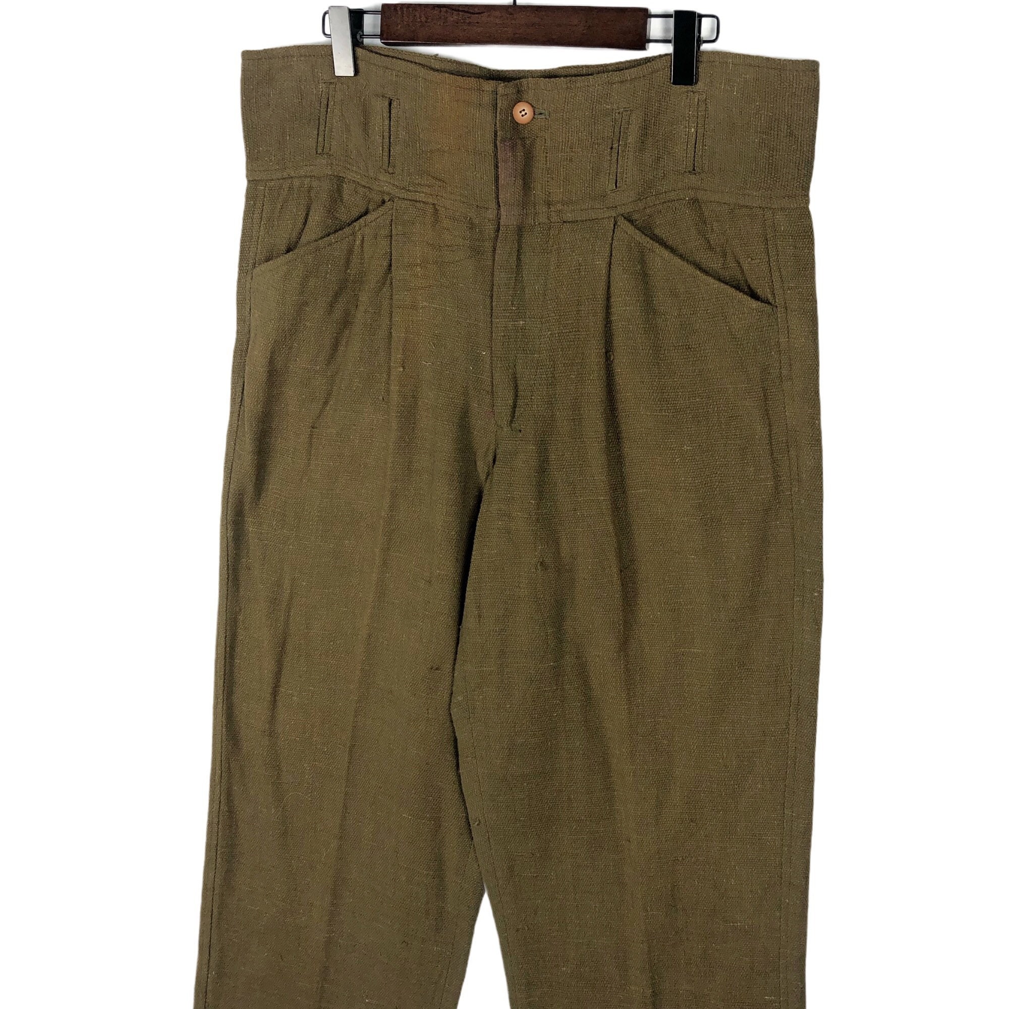 Vintage 80s Issey Miyake Trousers Pants Gabardine Burlap Brown Trouser ...