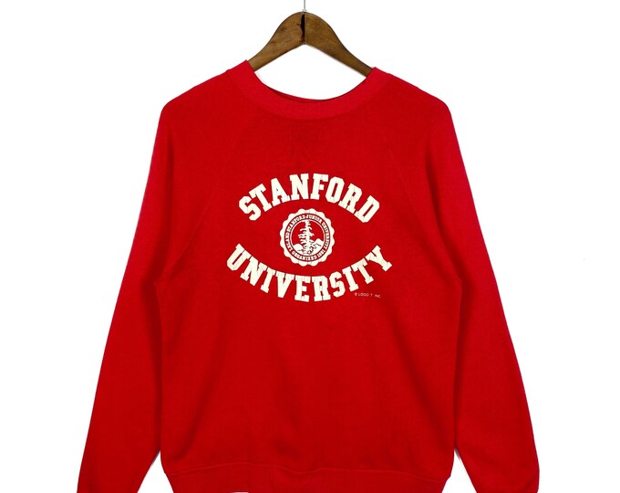 Vintage 80s Stanford University Crewneck Sweatshirt Logo 7 Made in Usa Big Logo Pullover Jumper ...