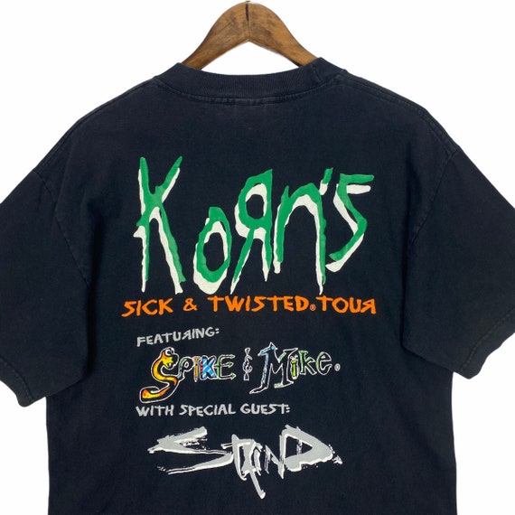 Vintage 1997 Korn’s Sick And Twisted Tour T Shirt Cre… - Gem