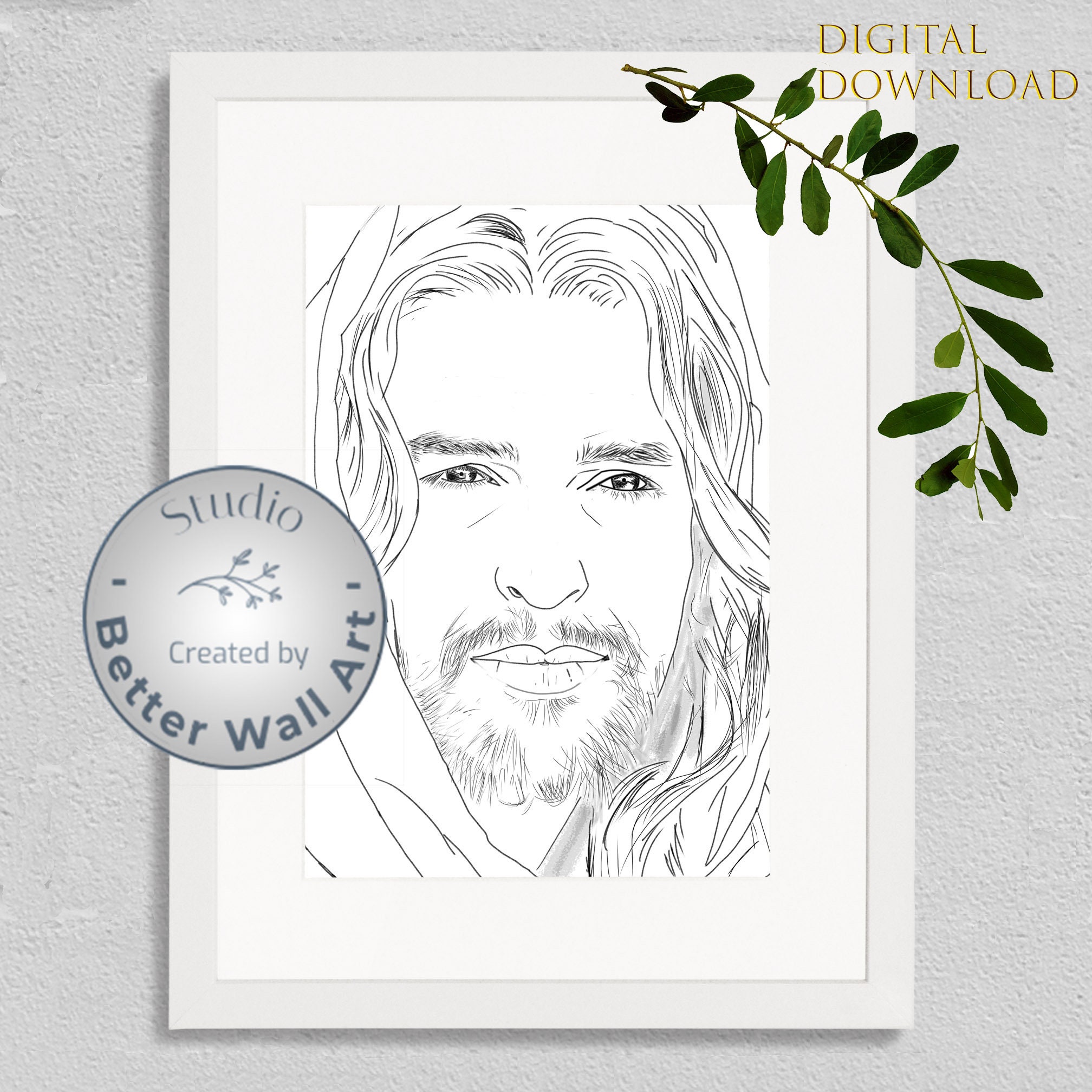 Jesus Simple Sketch, Original Svg Png Print, Pray Line Drawings ...