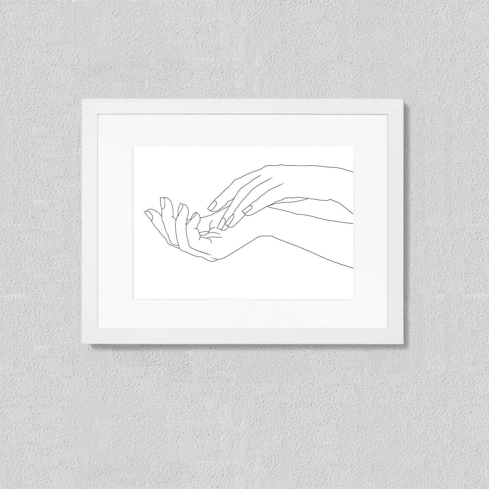 Hands, Extending, Minimalist Art, Receiving, Sketch, Drawing, Black and ...