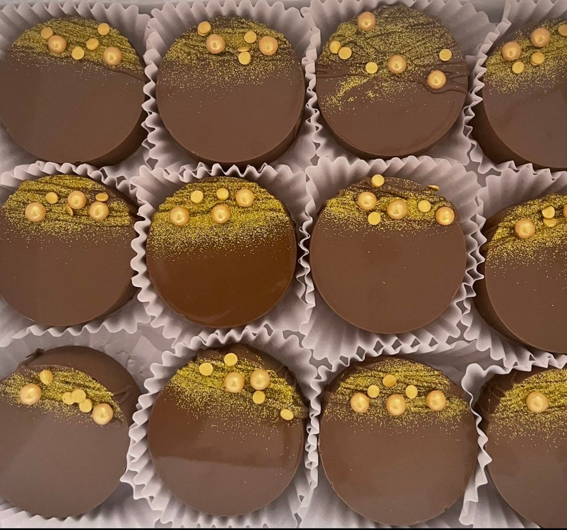 Chocolate Covered Oreo Party Favor Black/gold - Etsy