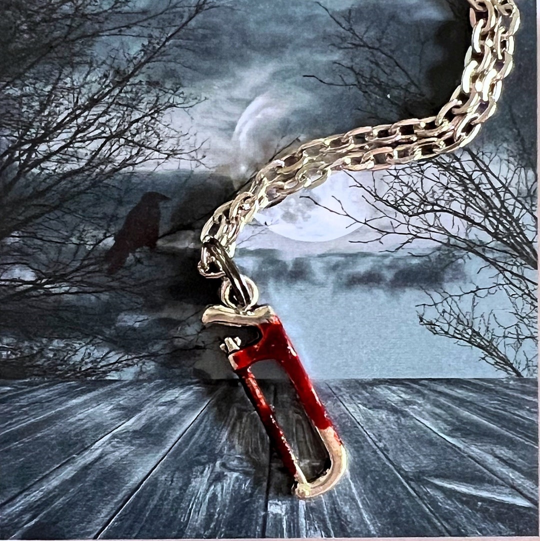 Bloody Hacksaw Charm Necklace: Handmade Horror Jewelry - Etsy