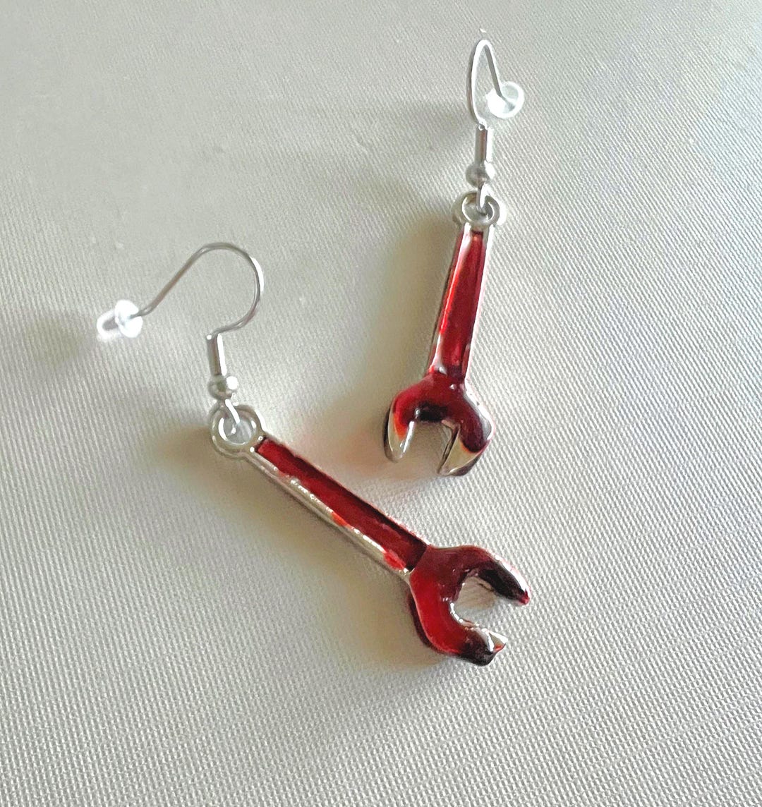 Handmade Bloody Wrench Earrings: Horror Tool Charm Jewelry - Etsy