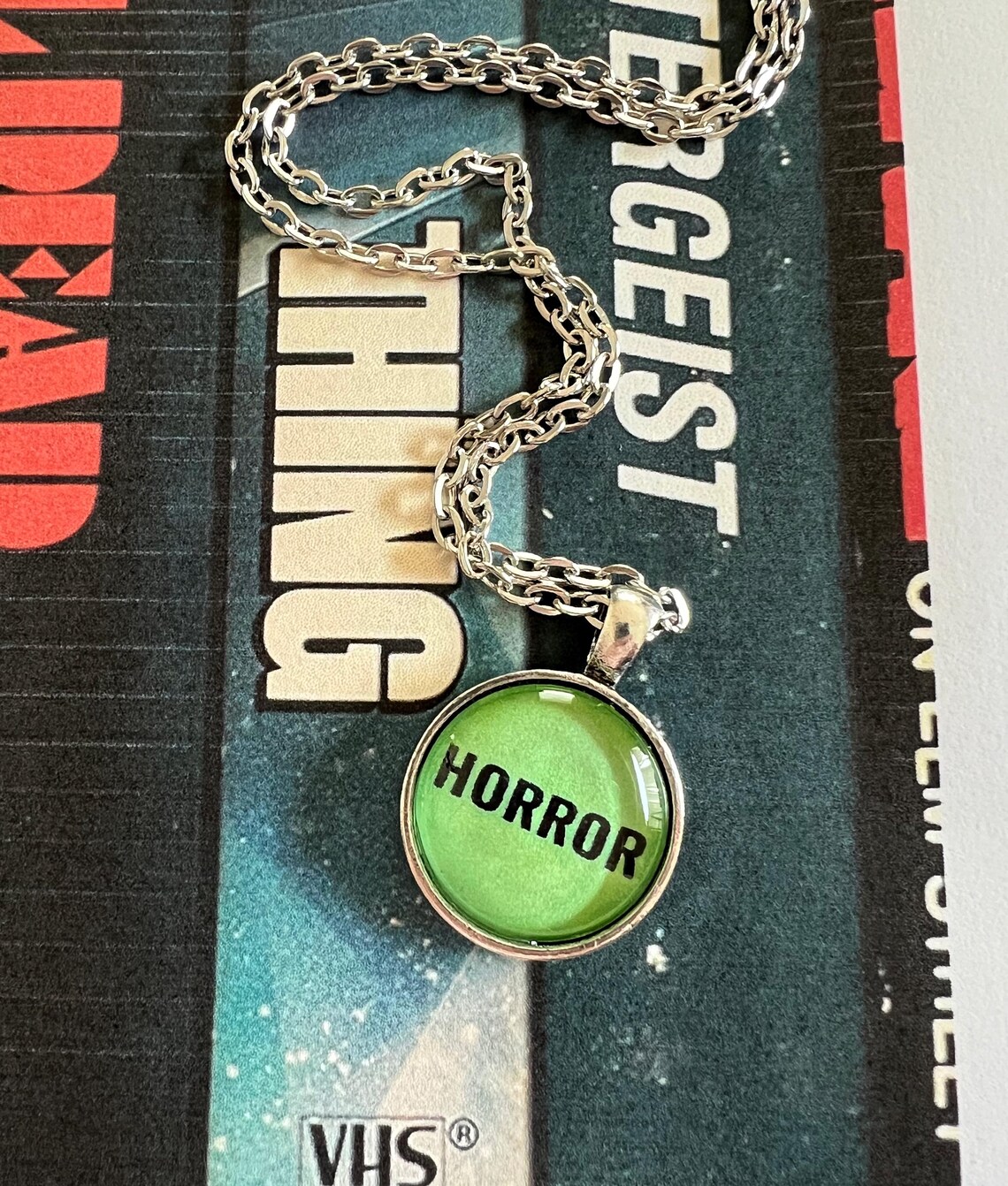 Retro VHS Horror Sticker Pendant Necklace: Handmade Horror Jewelry - Etsy