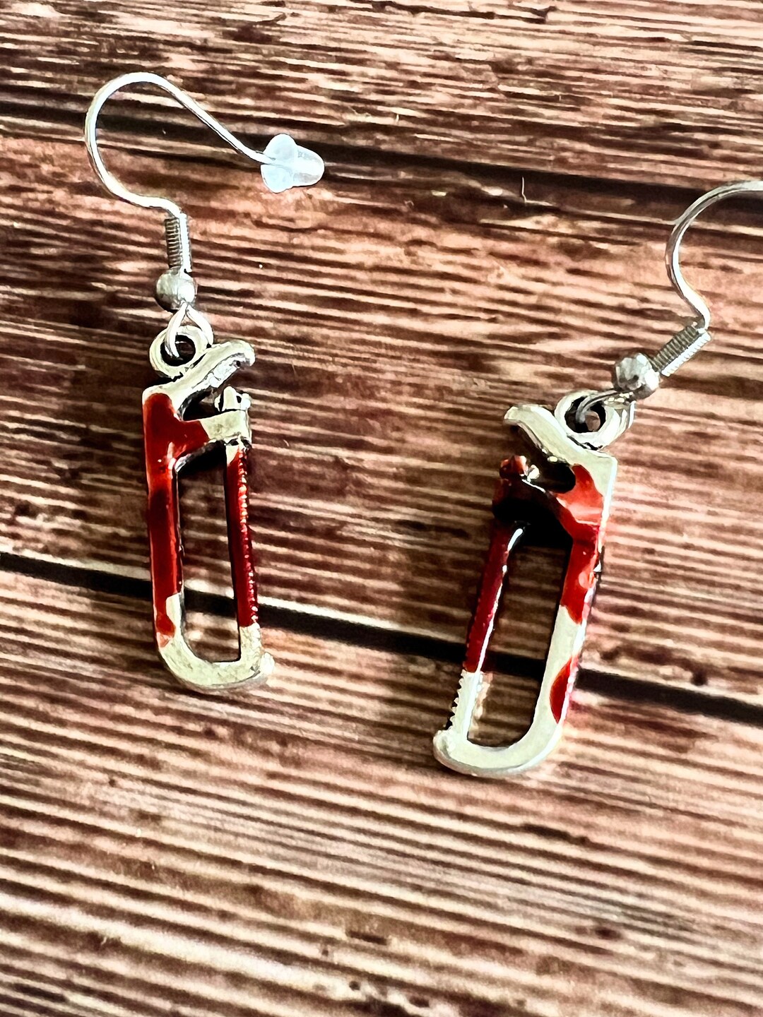 Bloody Hacksaw Earrings: Horror Movie Jewelry, Stainless Steel - Etsy