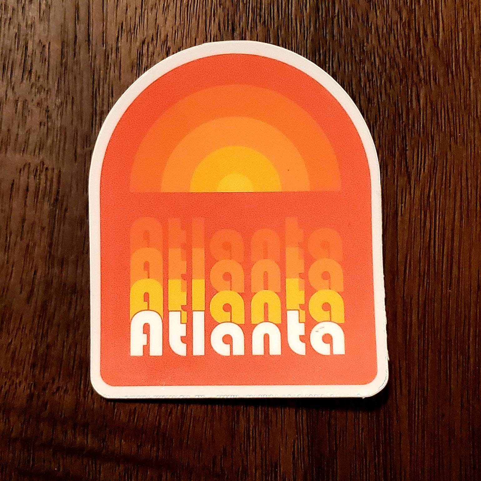 Atlanta Stickers. Retro Atlanta Vinyl Sticker. ATL Sticker. | Etsy
