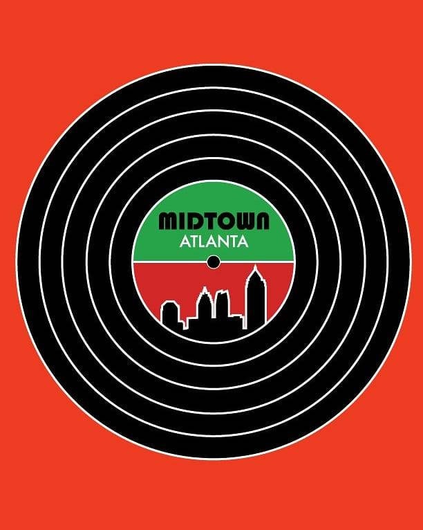 Vinyl Record Sticker. Midtown Atlanta Sticker. Midtown Atl - Etsy