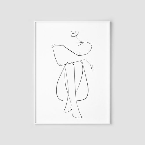 Single Line Face Art Print Minimalist Woman Line Drawing Etsy