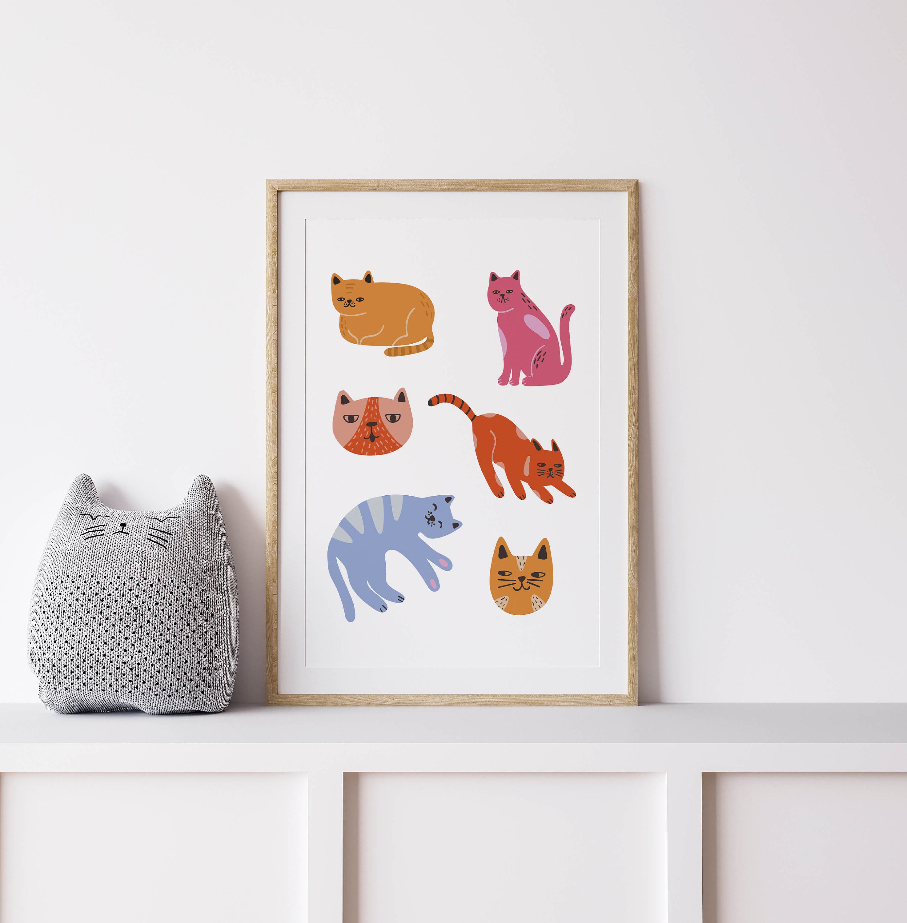 Cat Illustration Poster Cat Print Cat Lover Gift Cat - Etsy