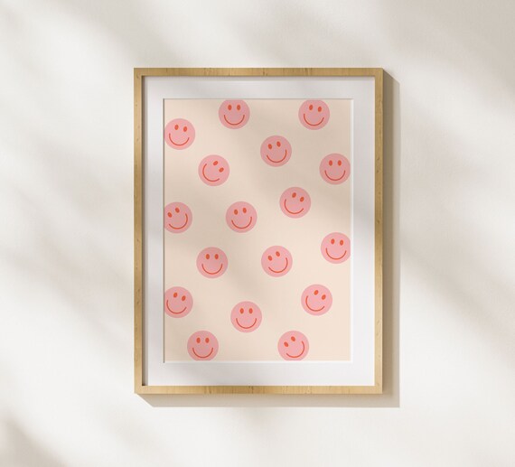 Happy Face Printable Retro Happy Face Print Retro Print - Etsy