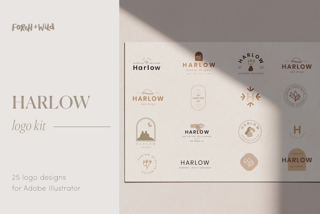 Modern Logo Kit for Illustrator, Trendy Logo Template Kit, Small ...