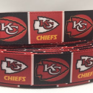 Kansas City Chiefs Inspired 7/8" or 1.5" Grosgrain Ribbon And/or ...