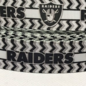 LAS VEGAS RAIDERS Inspired 7/8" & 1.5" Grosgrain Ribbon And/or ...
