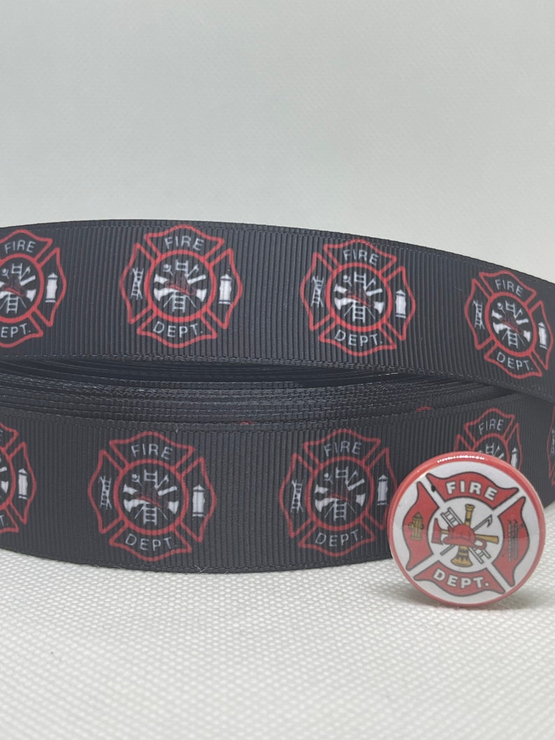 FIREFIGHTER Inspired Grosgrain Ribbon And/or Coordinating 1" Flatbacks ...