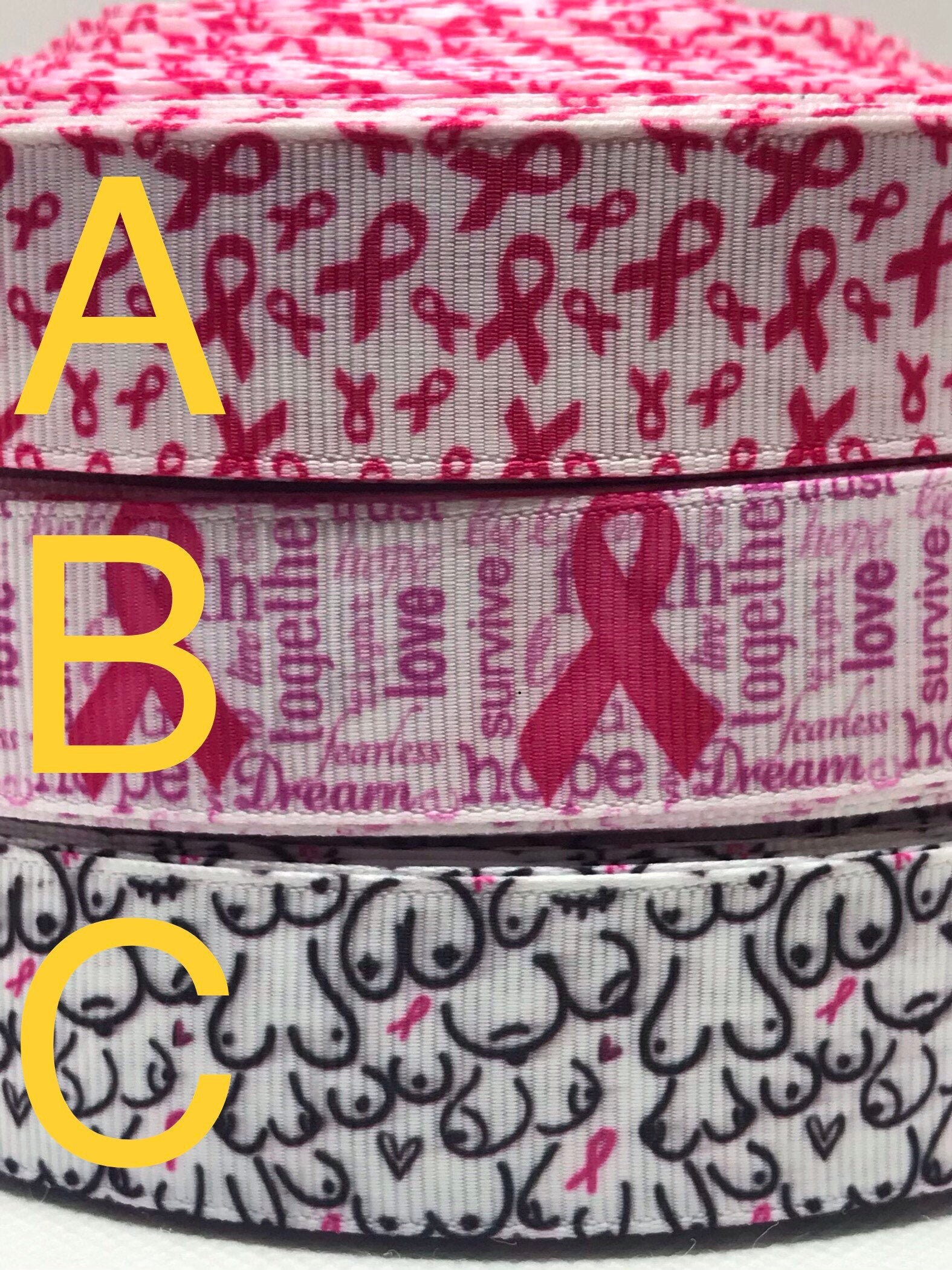 BREAST CANCER AWARENESS Inspired Grosgrain Ribbon And/or | Etsy
