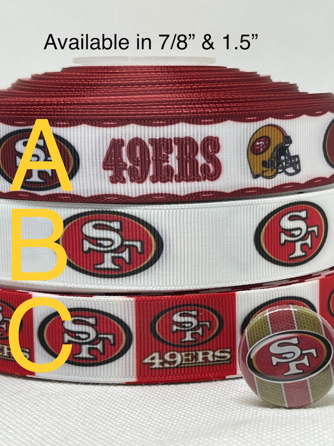SAN FRANCISCO 49ERS Inspired Grosgrain Ribbon And/or Coordinating 1 ...