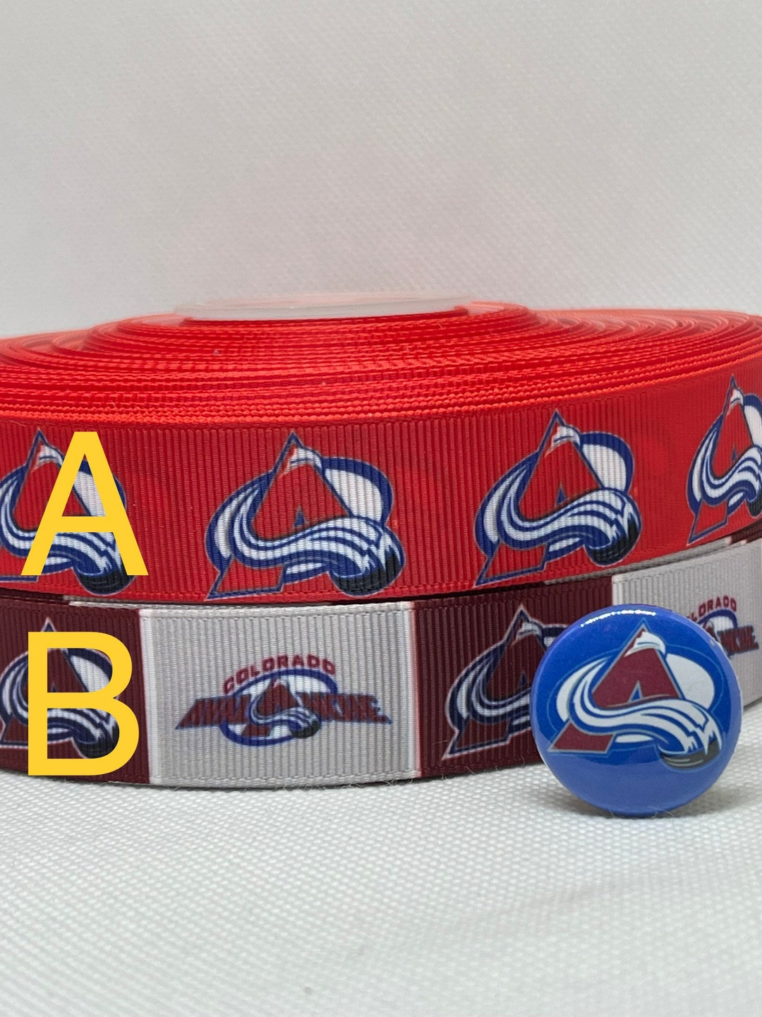 COLORADO AVALANCHE Inspired Grosgrain Ribbon And/or Coordinating 1 ...