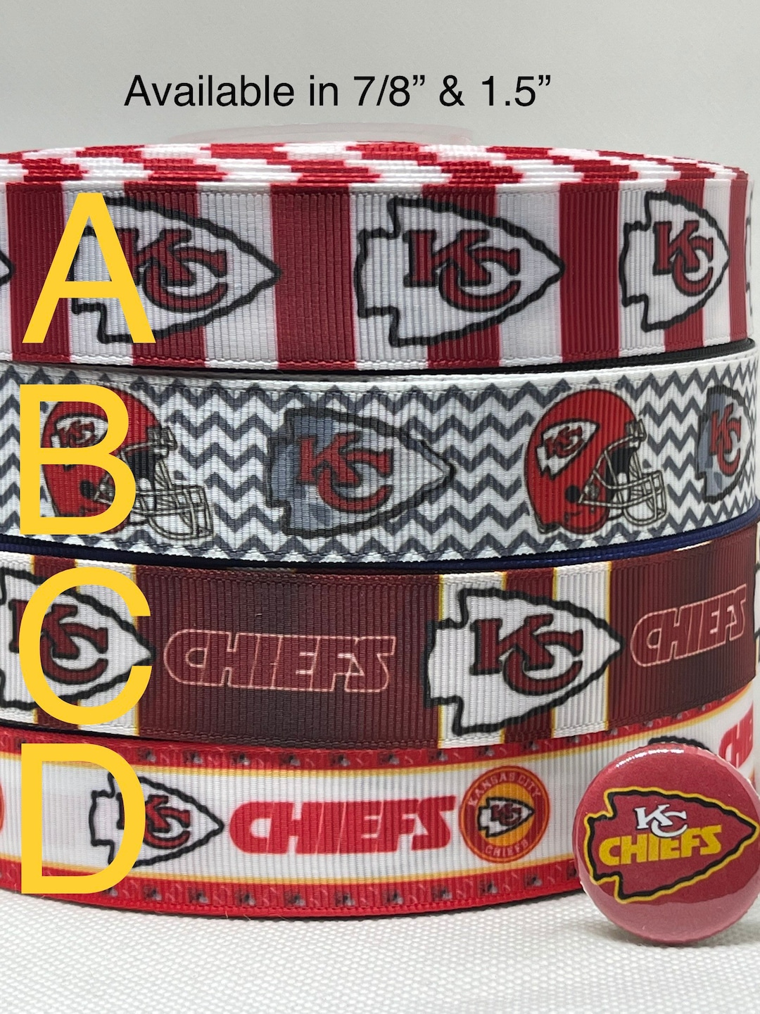 Kansas City Chiefs Inspired Grosgrain Ribbon And/or Coordinating 1 ...