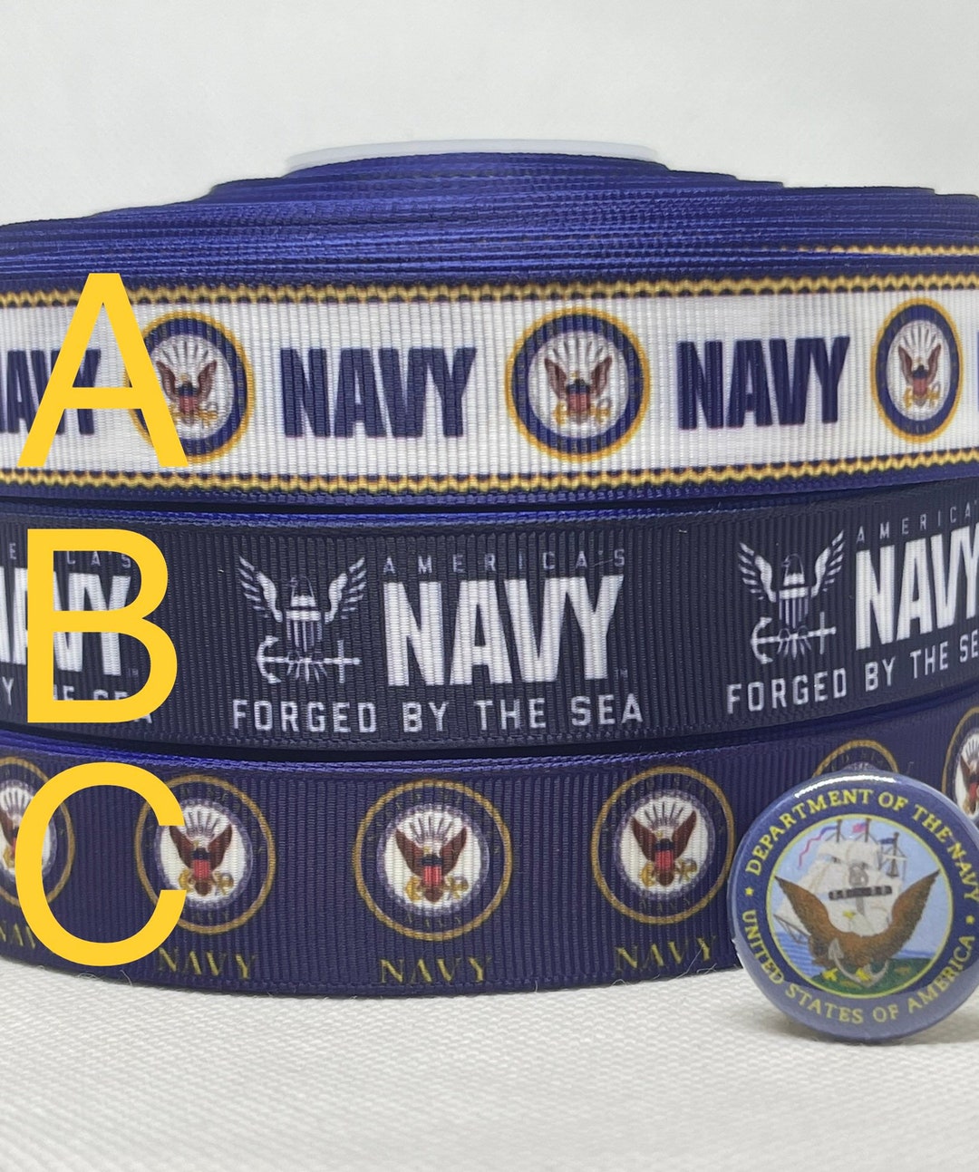 UNITED STATES NAVY Inspired Grosgrain Ribbon And/or - Etsy