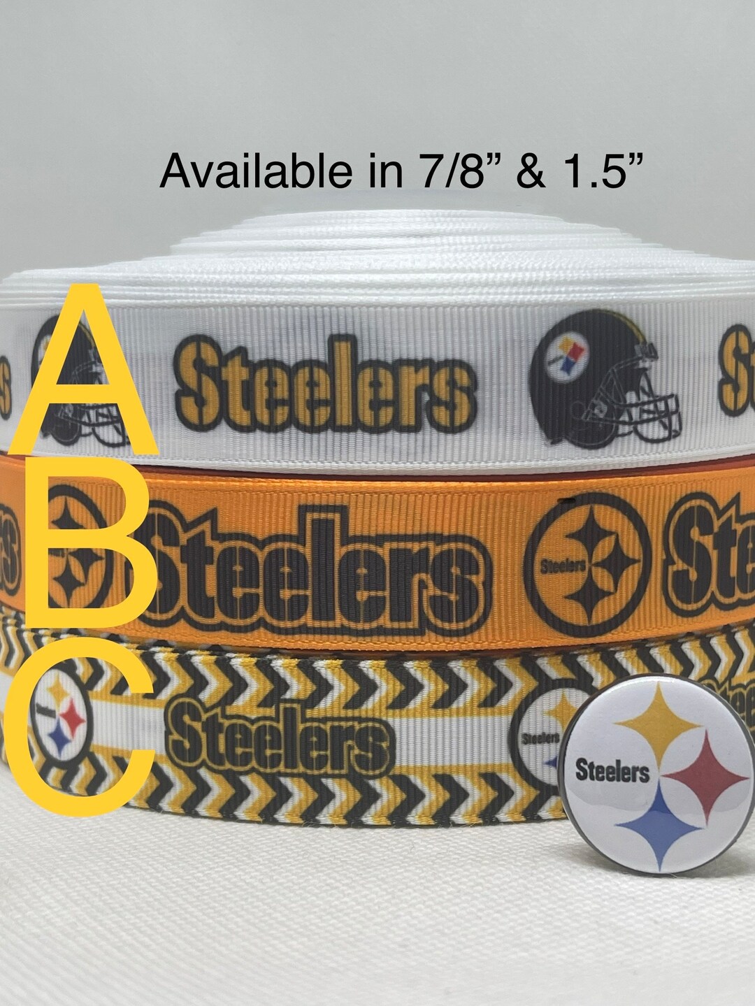 Pittsburgh Steelers Inspired Grosgrain Ribbon And/or Coordinating 1 ...