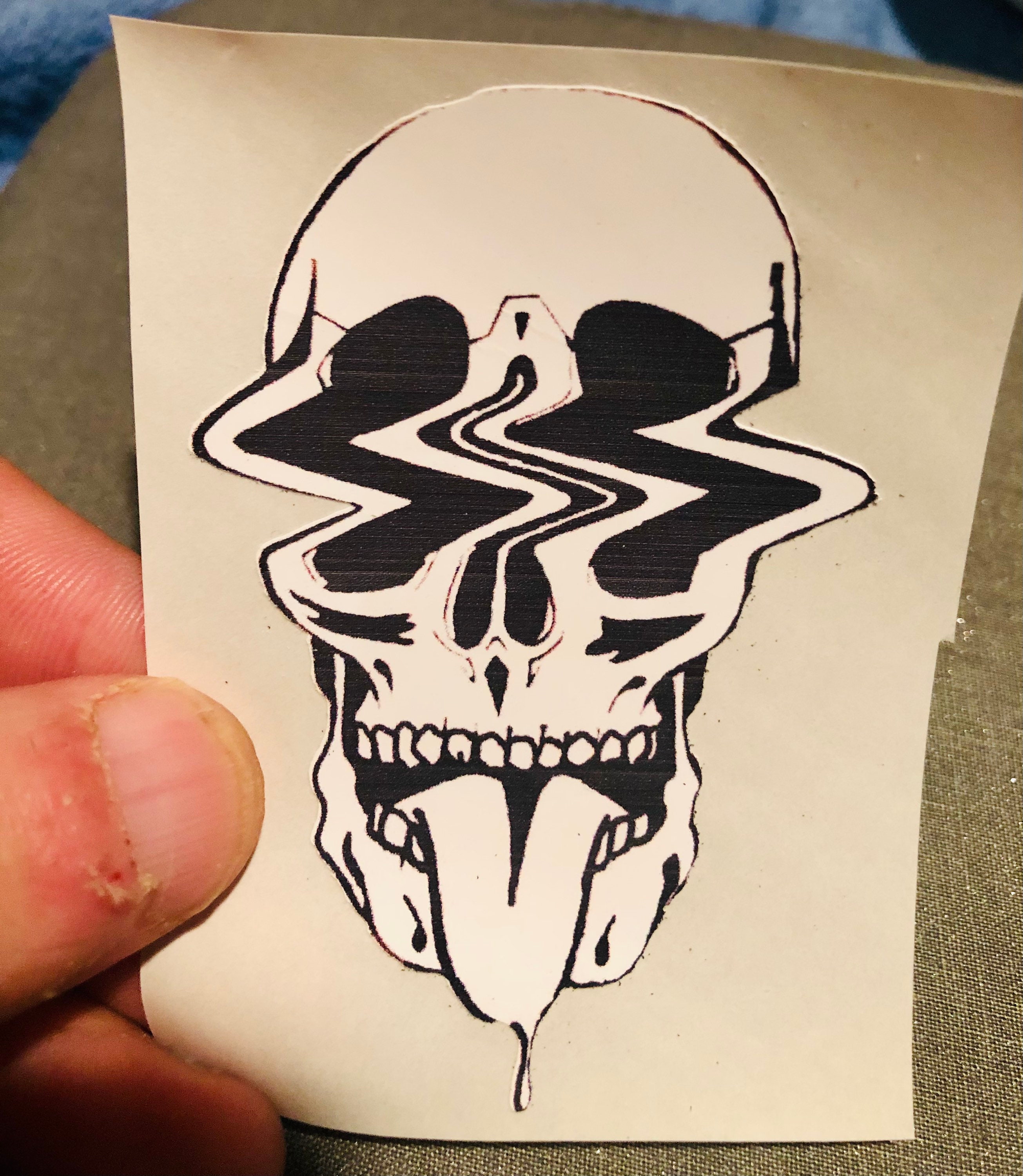 Acid Trip Skull Sticker | Etsy