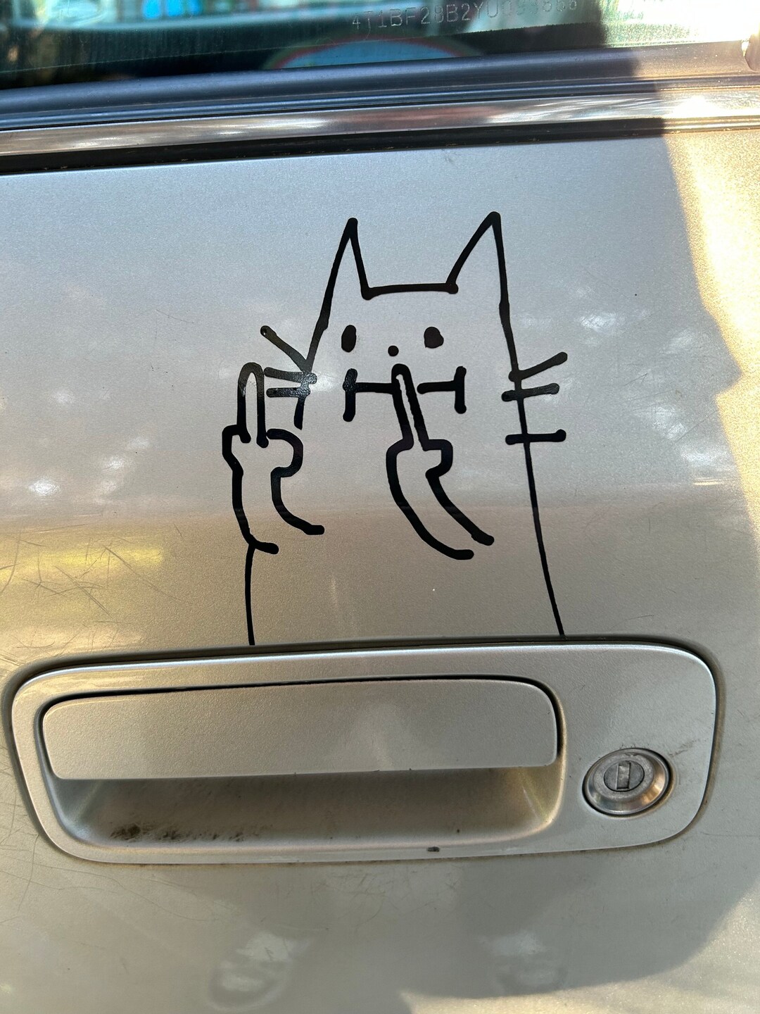 Rude Cat Vinyl Decal - Etsy