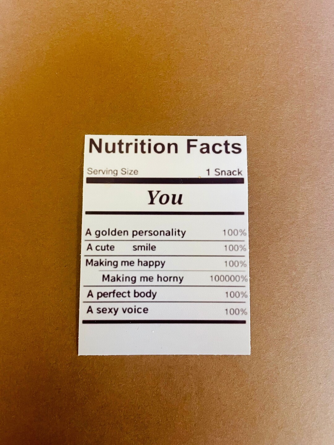Nutritional Facts Sticker - Etsy