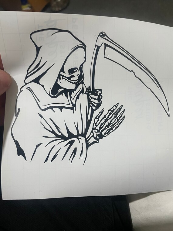 Grim Reaper Vinyl Decal - Etsy