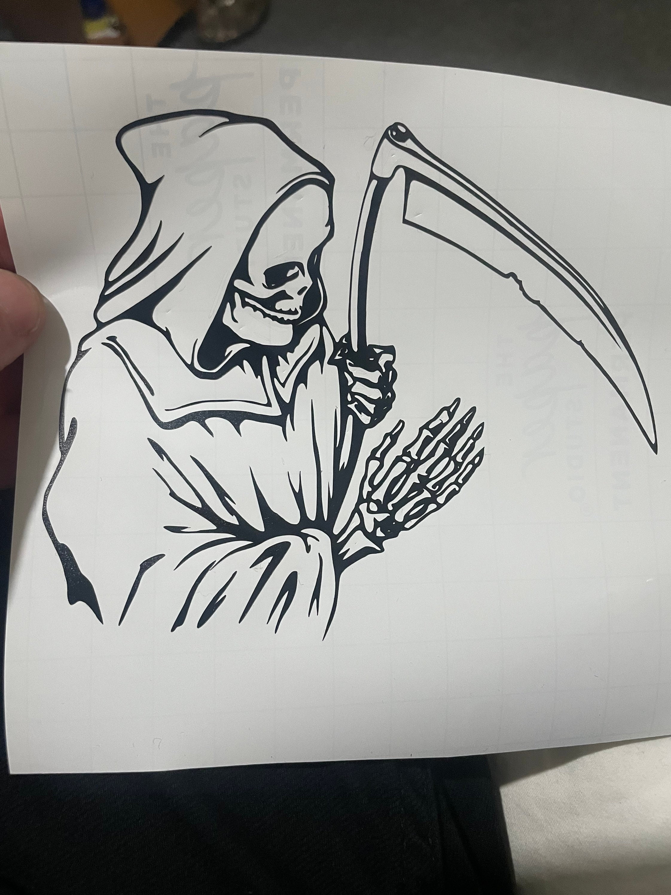 Grim Reaper Vinyl Decal - Etsy
