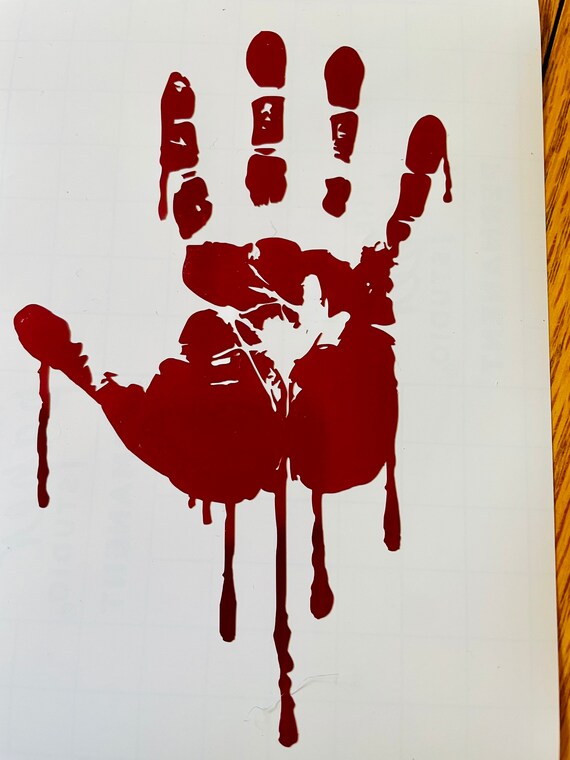 Bloody Handprint Vinyl Decal - Etsy