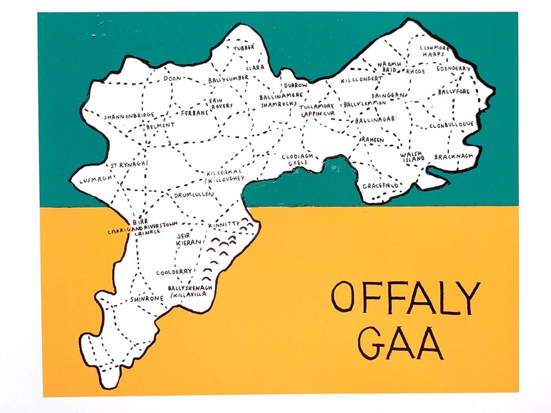 Offaly GAA Club Map Print - Etsy