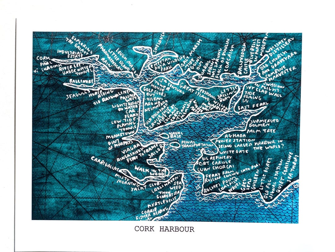 Cork Harbour Map, 10 X 8 Inch Print - Etsy