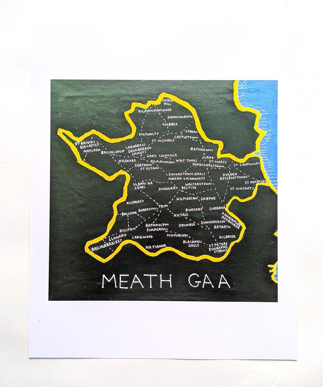Meath GAA Club Map, 8 X 10 Inch Print - Etsy