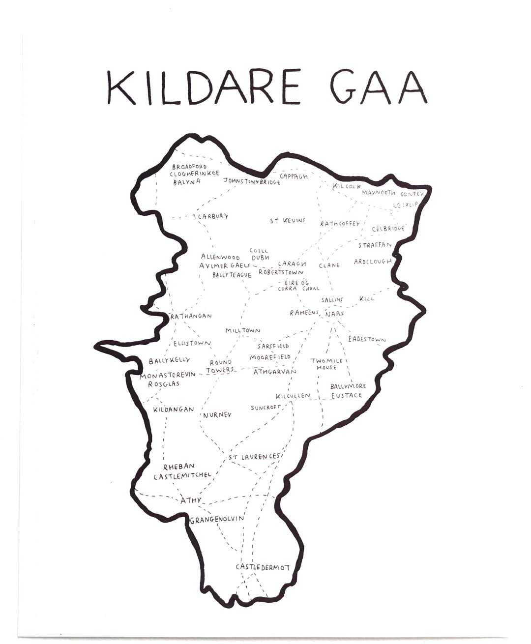 Kildare GAA Club Map, 8 X 10 Inch Map - Etsy