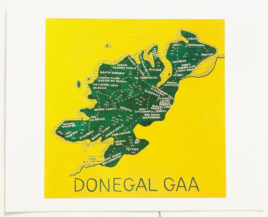 Donegal GAA Club Map | 10in X 8in Map - Etsy