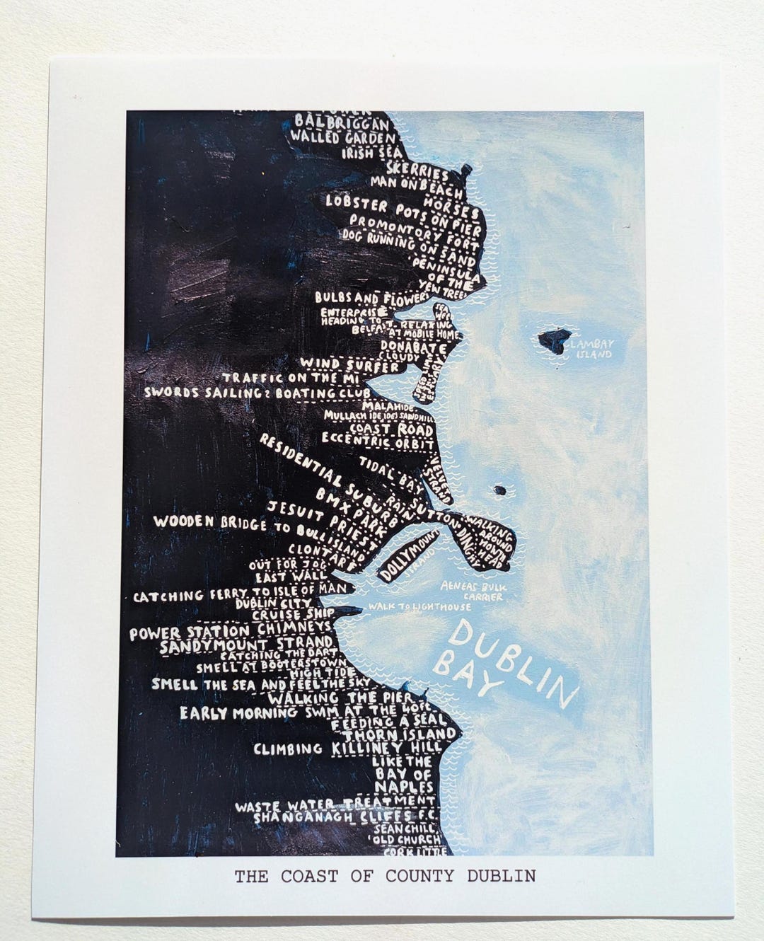 County Dublin Coastline Map | 10in X 8in Print - Etsy
