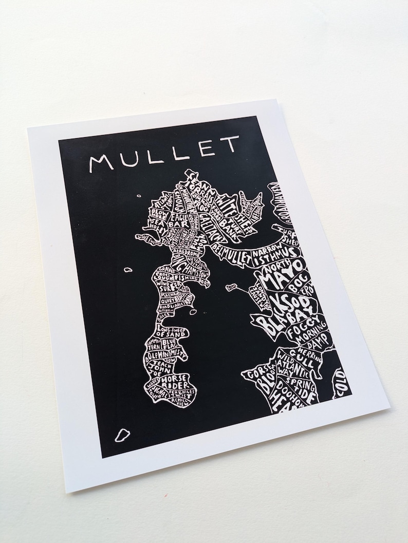 Mullet Peninsula Ireland Map Print - Etsy