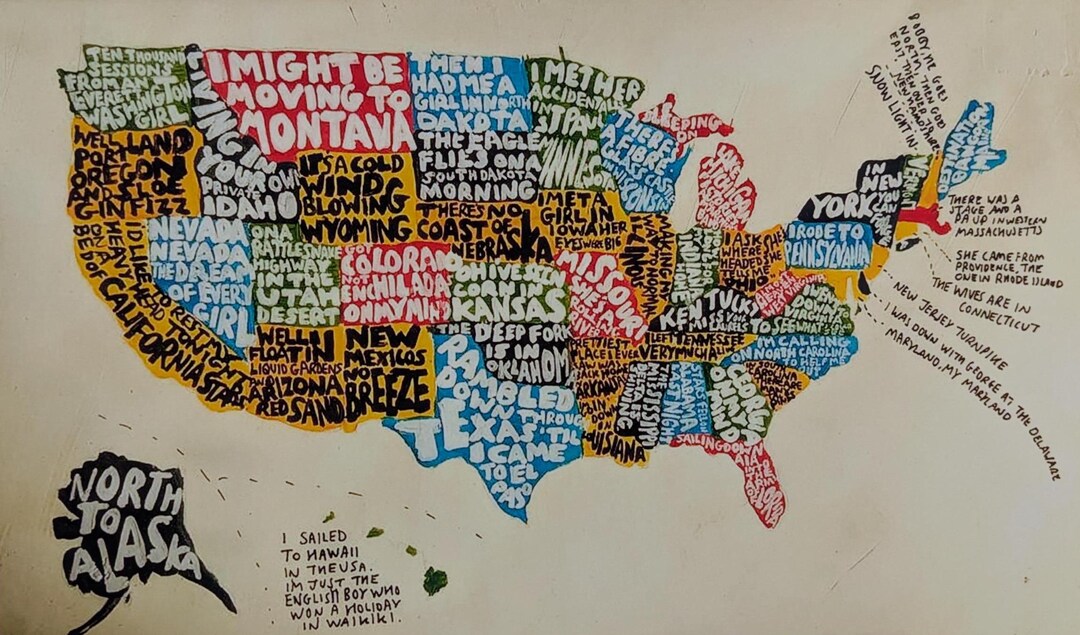 This Band is Your Band, USA Map I 10in X 8in Print - Etsy Ireland
