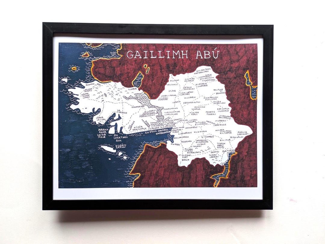Galway GAA Club Map Print - Etsy