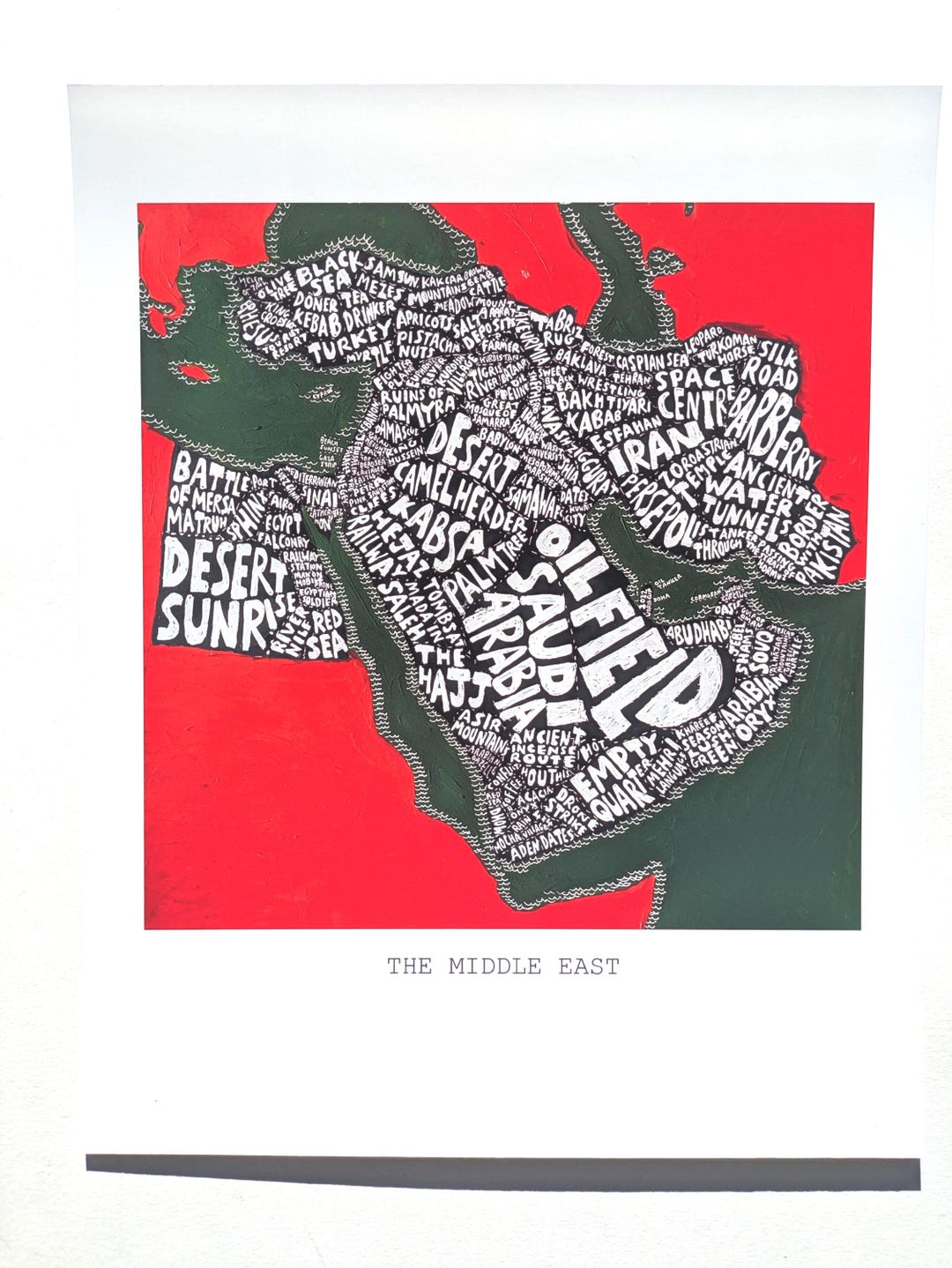 Middle East Map Art I 10in X 8in Print - Etsy